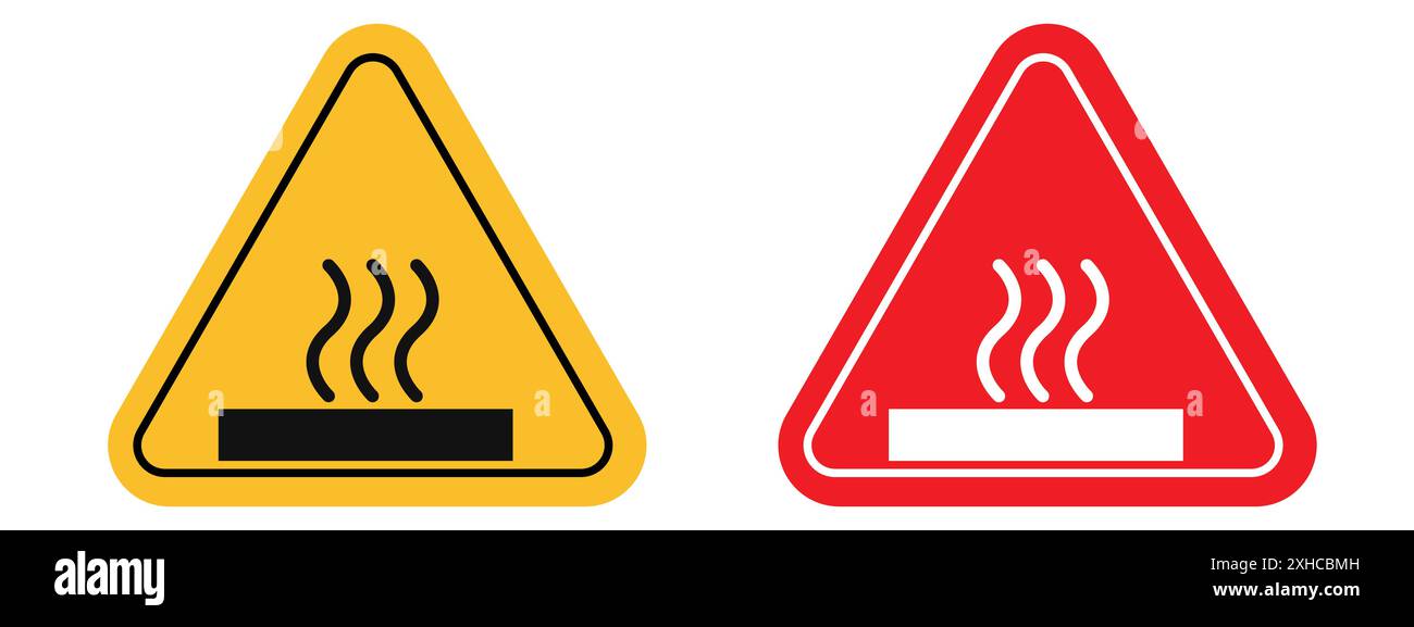 Caution hot surface sign Vector symbol or sign set collection in black ...