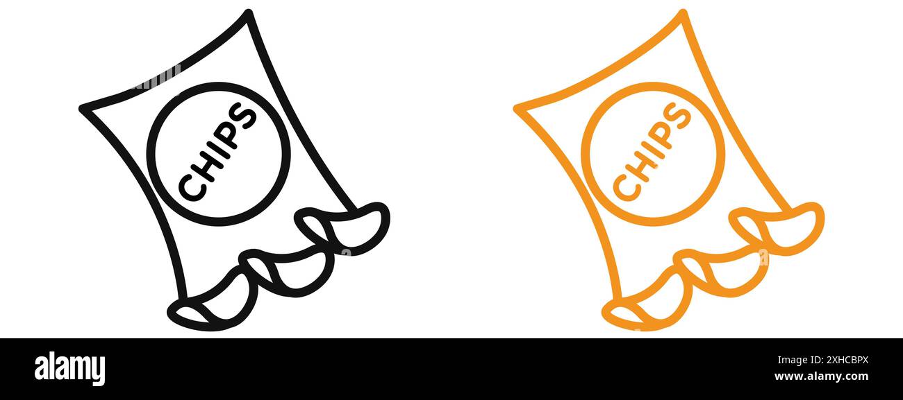Chips Icon Vector symbol or sign set collection in black and white ...