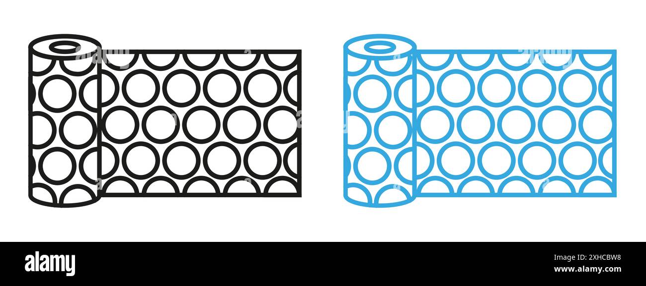 Bubble wrap icon Vector symbol or sign set collection in black and ...