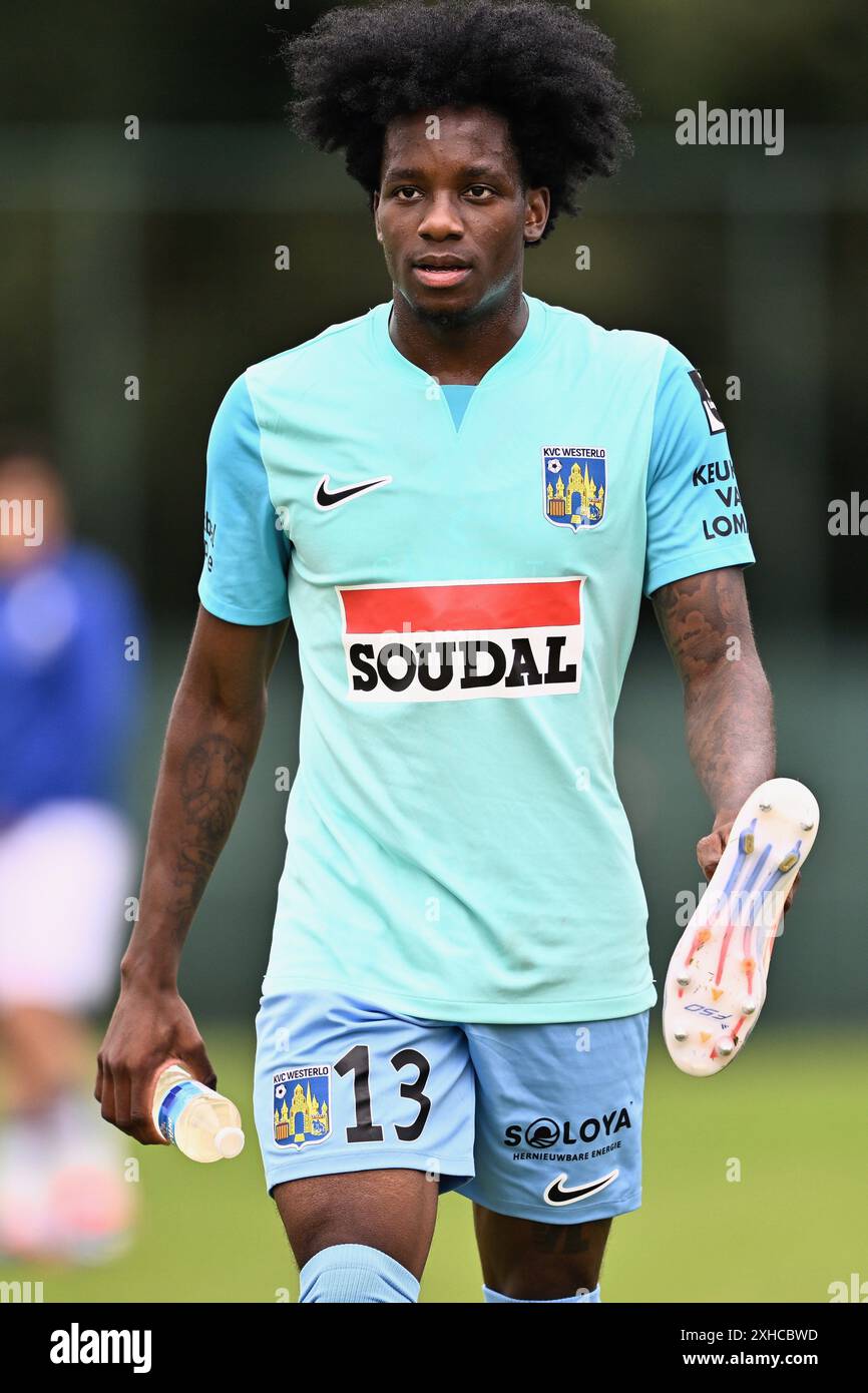 Westerlo, Belgium. 13th July, 2024. Westerlo's Adedire Emmanuel Mebude ...