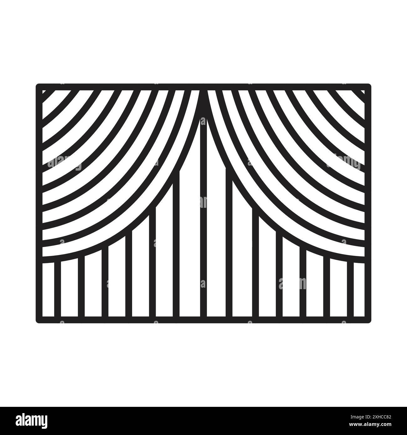 Curtain icon Vector symbol or sign set collection in black and white ...