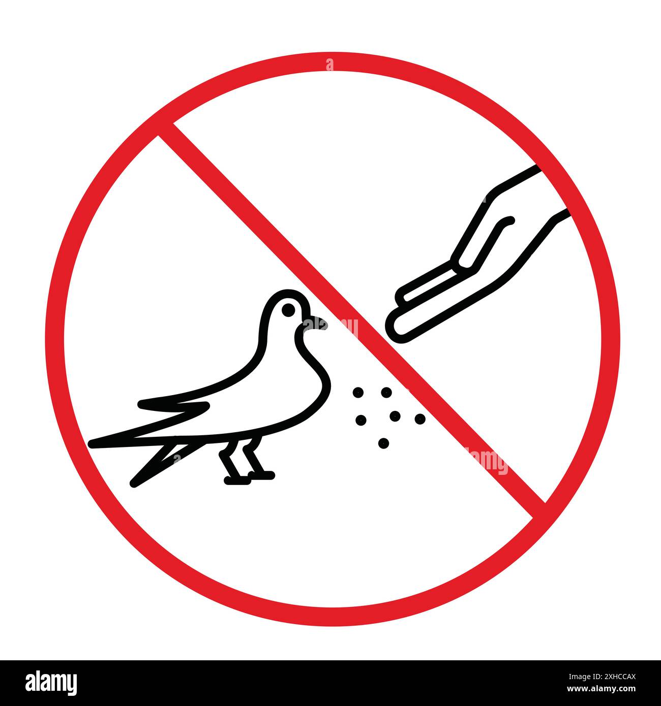 Do not feed birds sign Vector symbol or sign set collection in black ...