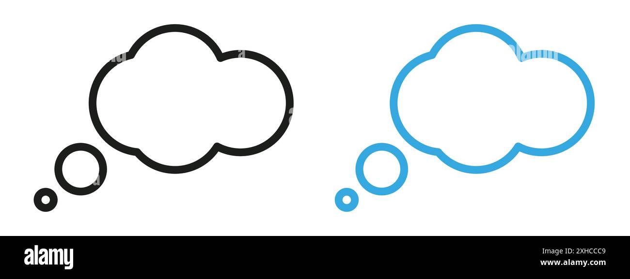 Dream cloud icon Vector symbol or sign set collection in black and ...