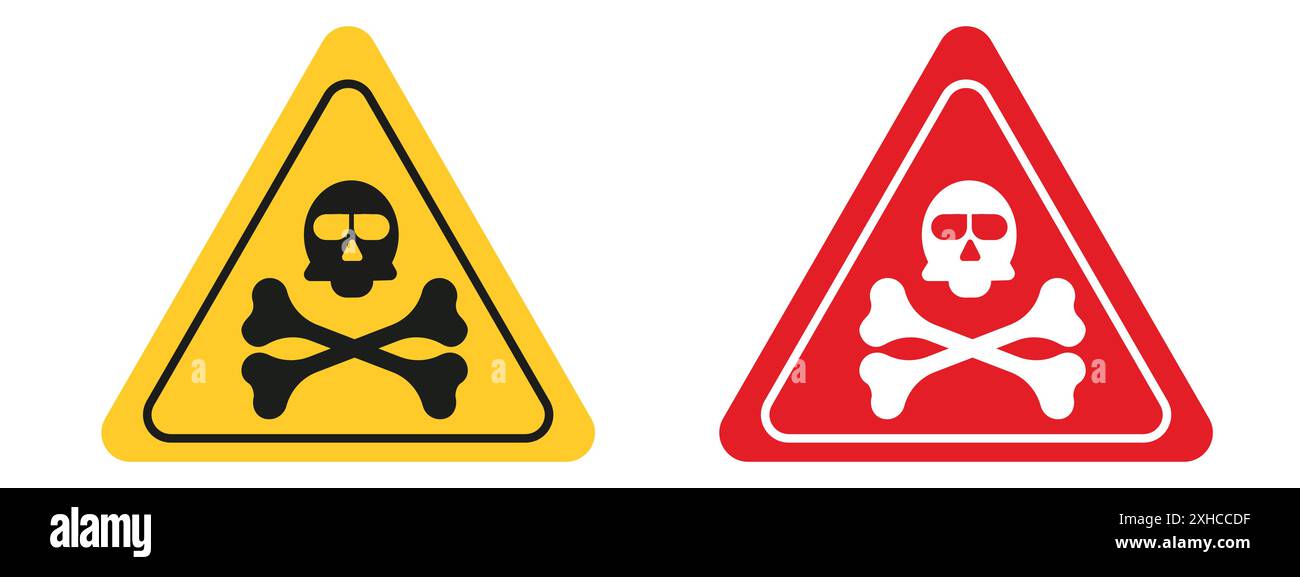 Danger sign Vector symbol or sign set collection in black and white ...