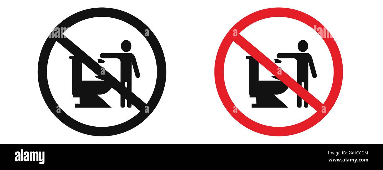 Do not litter in toilet sign Vector symbol or sign set collection in ...
