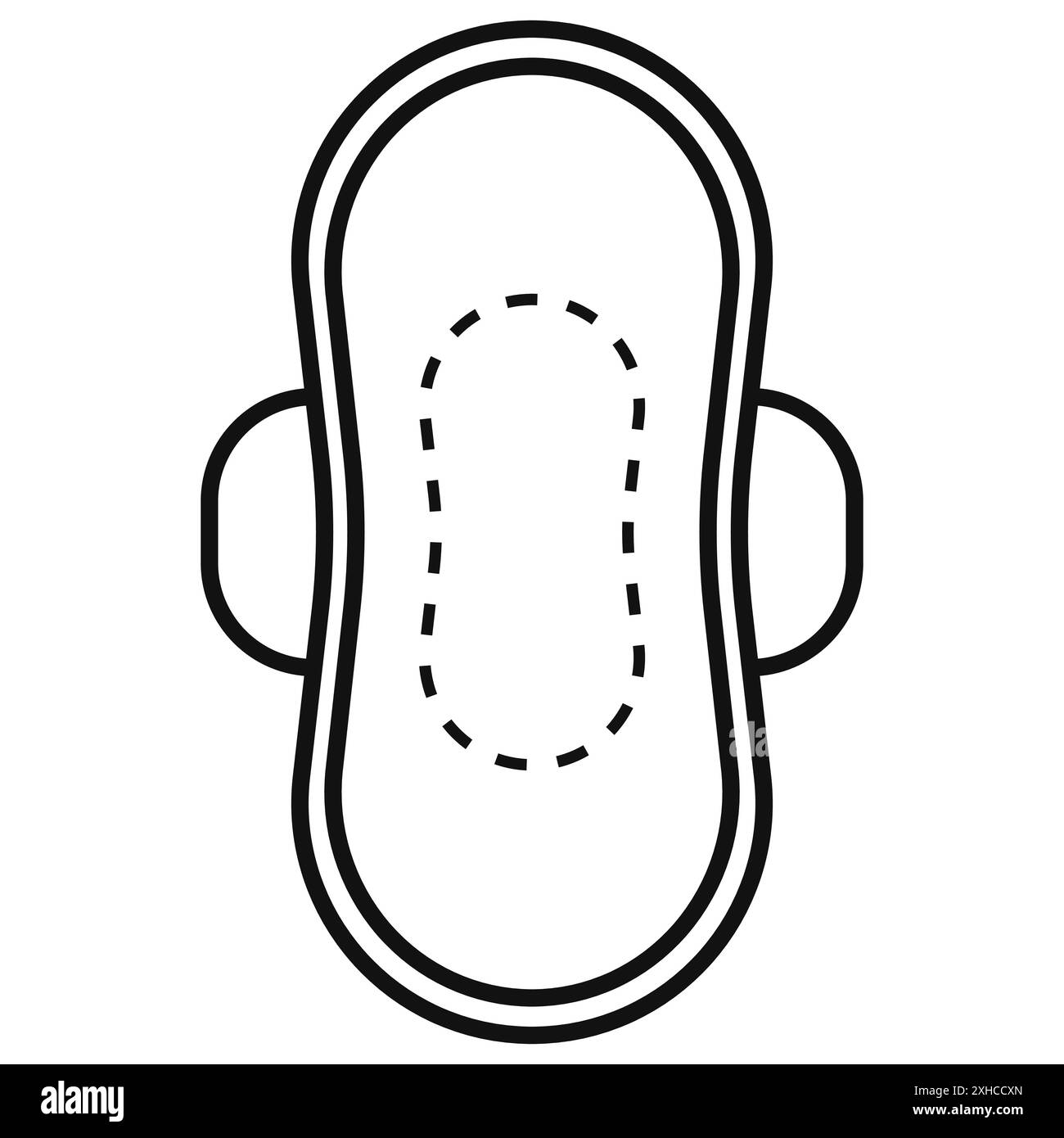 Feminine hygiene pad icon Vector symbol or sign set collection in black ...