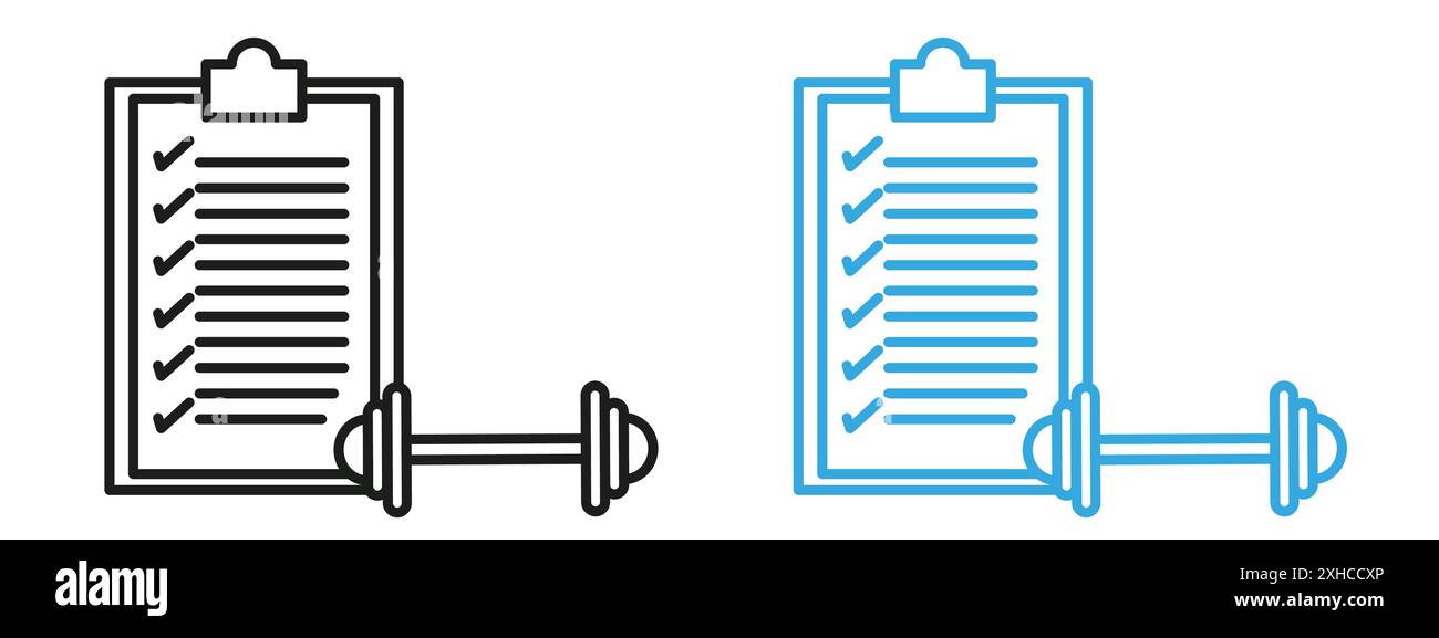 Fitness plan icon Vector symbol or sign set collection in black and ...