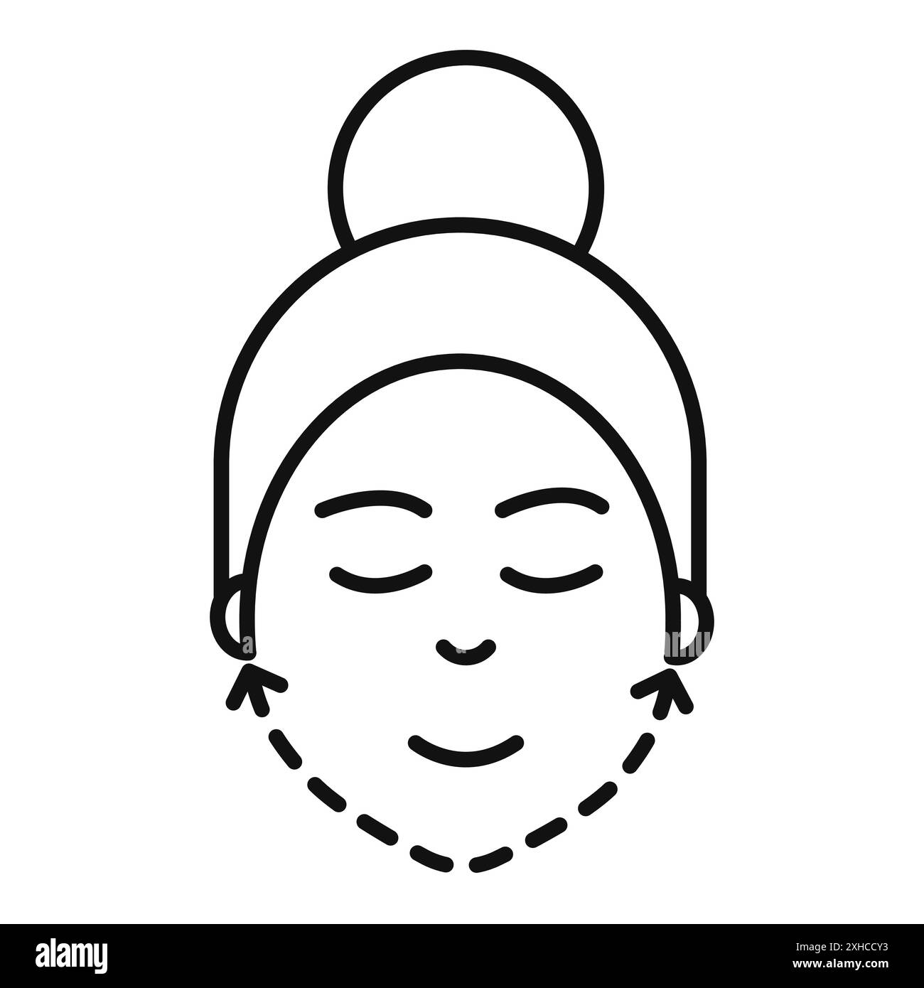 Facelifting procedure icon Vector symbol or sign set collection in ...