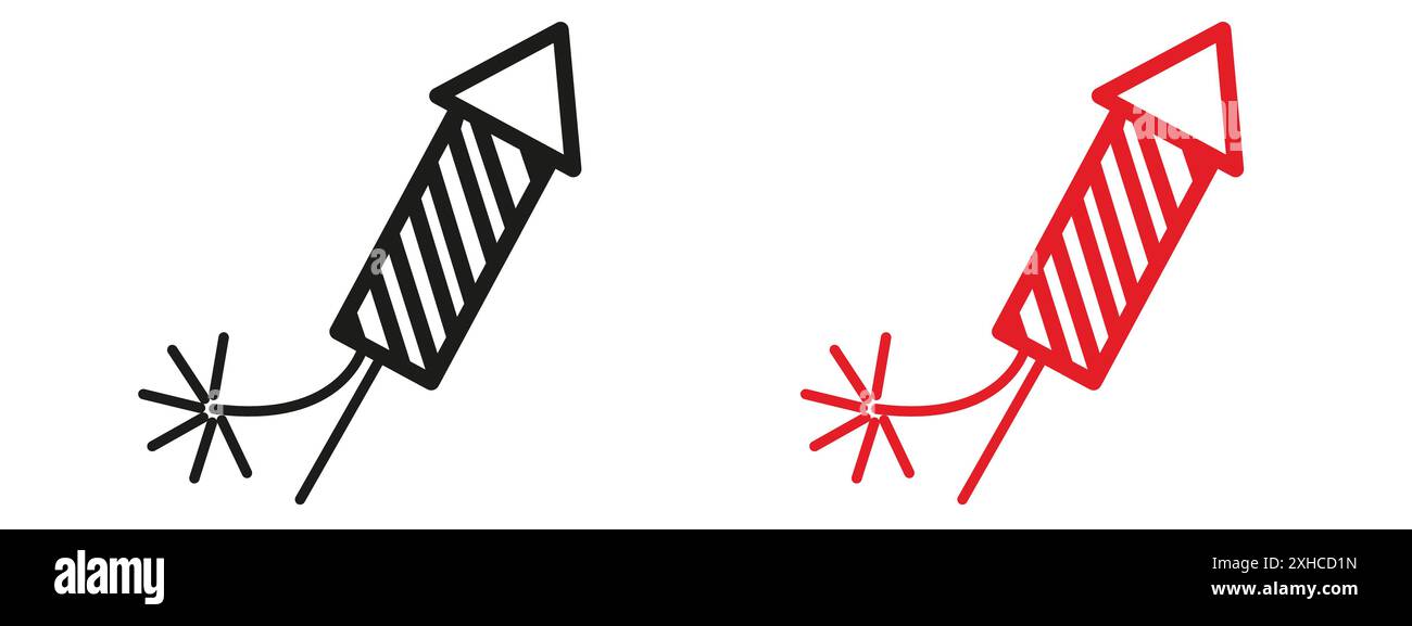 Fireworks rocket sign Vector symbol or sign set collection in black and ...