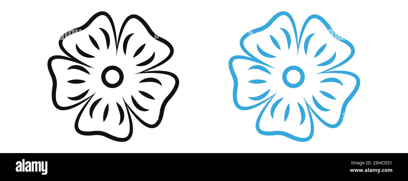 Flax flower outline vector hi-res stock photography and images - Alamy