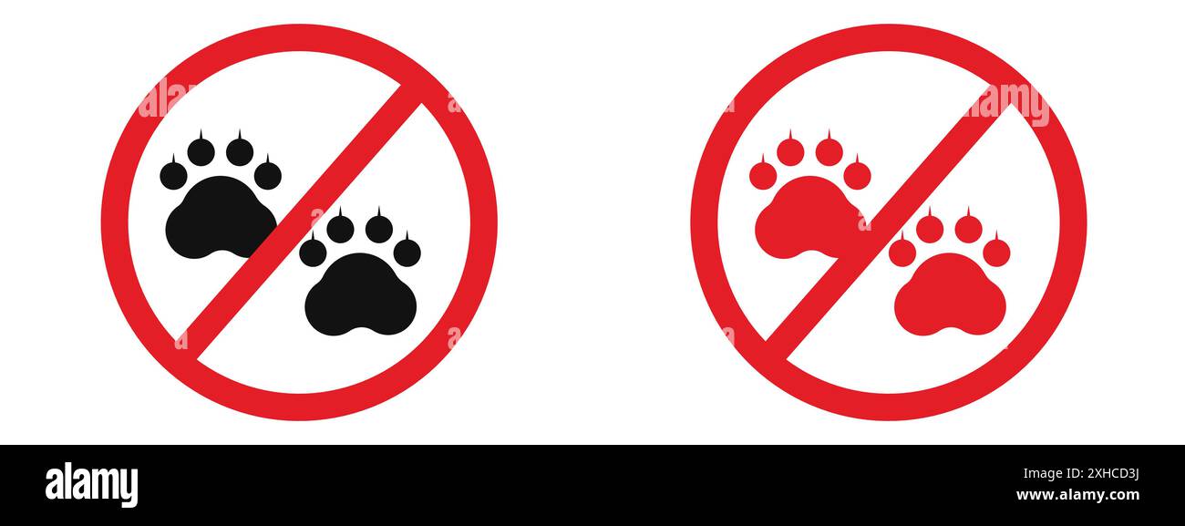 Forbidden dog pet sign Vector symbol or sign set collection in black ...