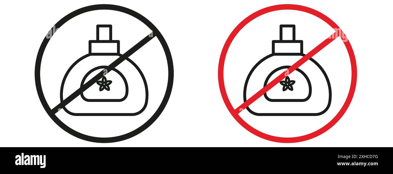 Forbidden perfume sign Vector symbol or sign set collection in black ...
