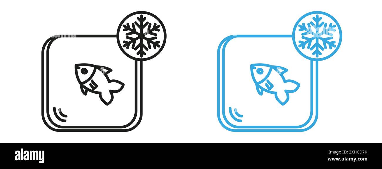 Frozen food icon Vector symbol or sign set collection in black and ...