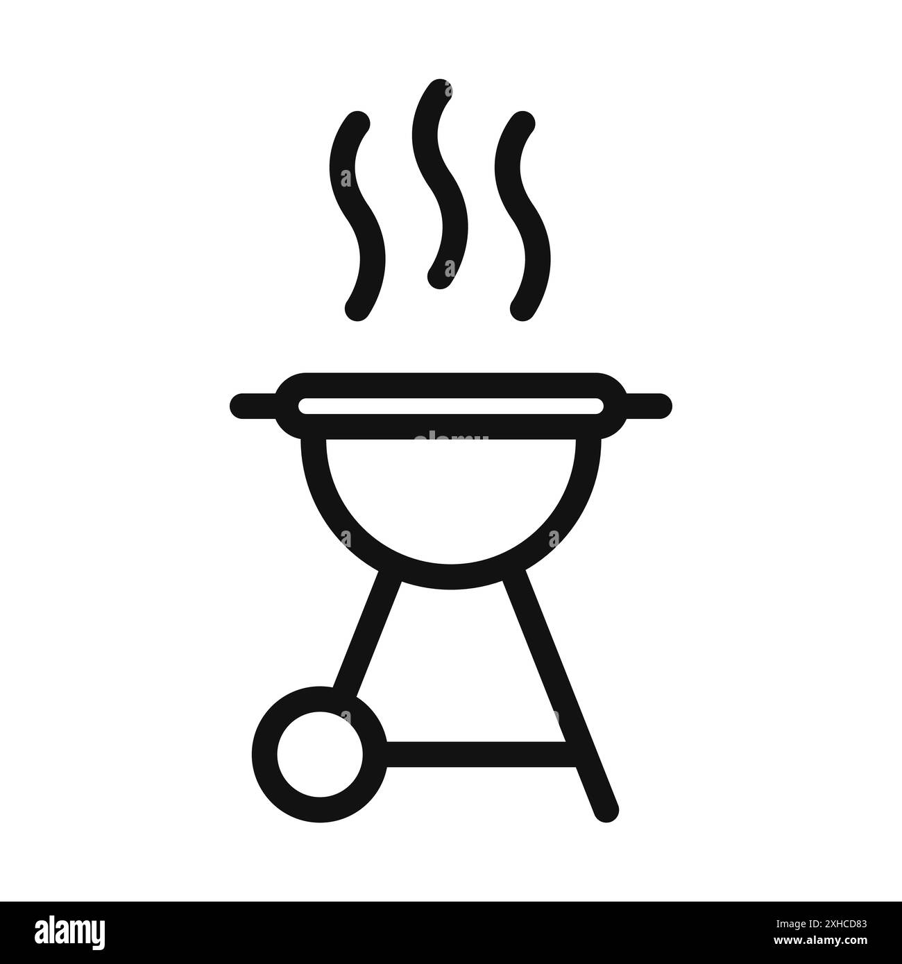 Grill icon Vector symbol or sign set collection in black and white ...