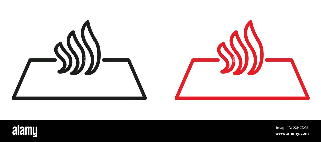 Heat icon Vector symbol or sign set collection in black and white ...