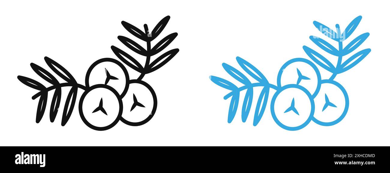 Juniper icon Vector symbol or sign set collection in black and white ...