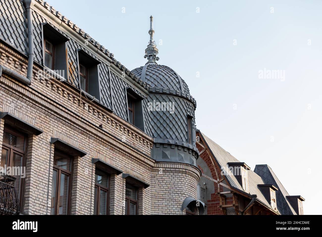 Traditional Georgian architecture and street view in the city of Batumi ...