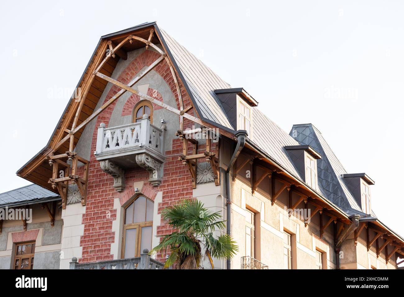 Traditional Georgian architecture and street view in the city of Batumi ...