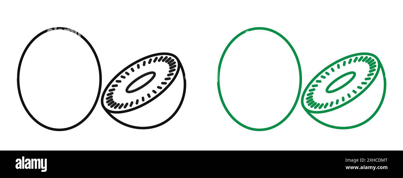 Kiwi icon Vector symbol or sign set collection in black and white ...