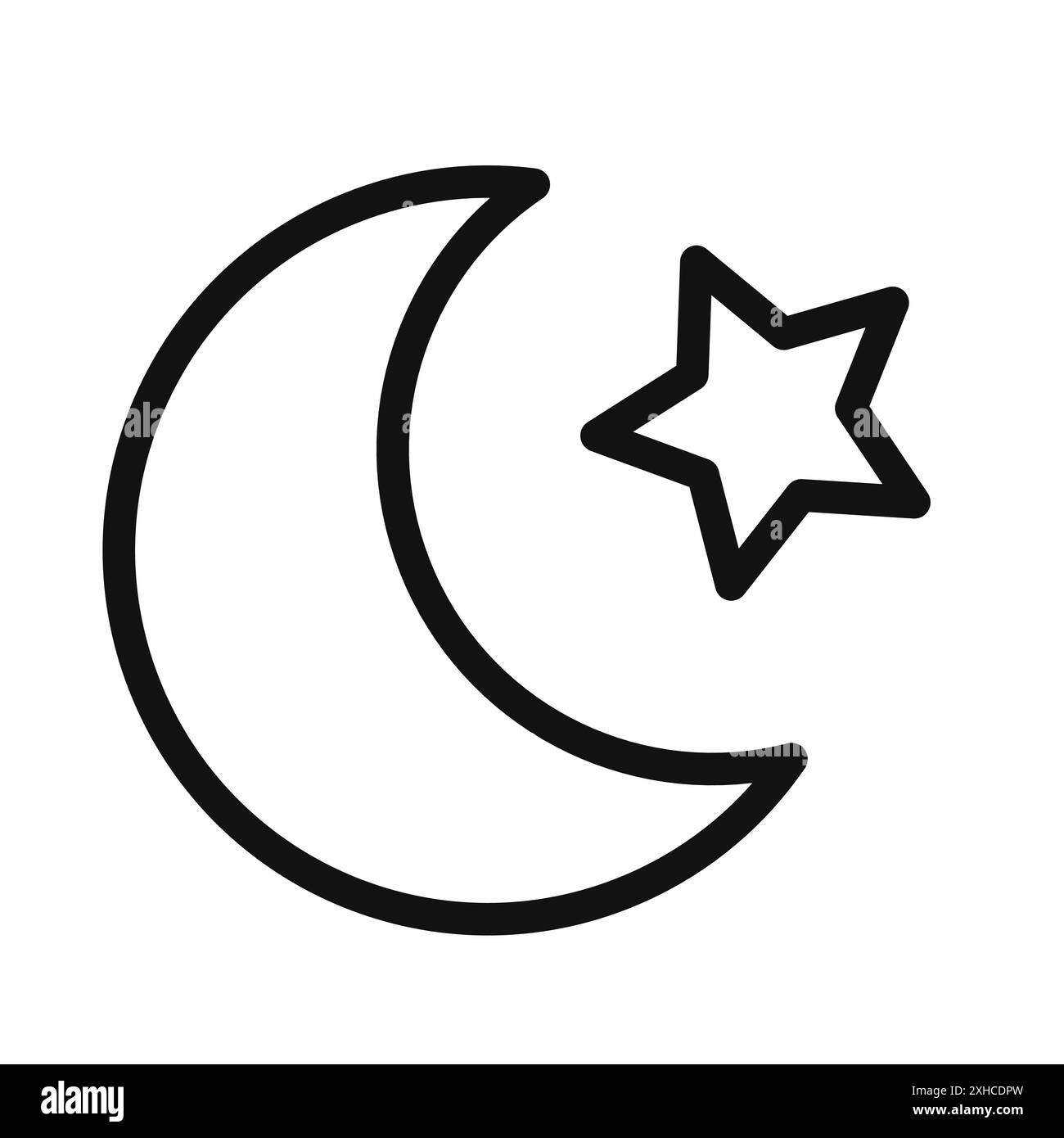 Islam star and crescent icon Vector symbol or sign set collection in ...