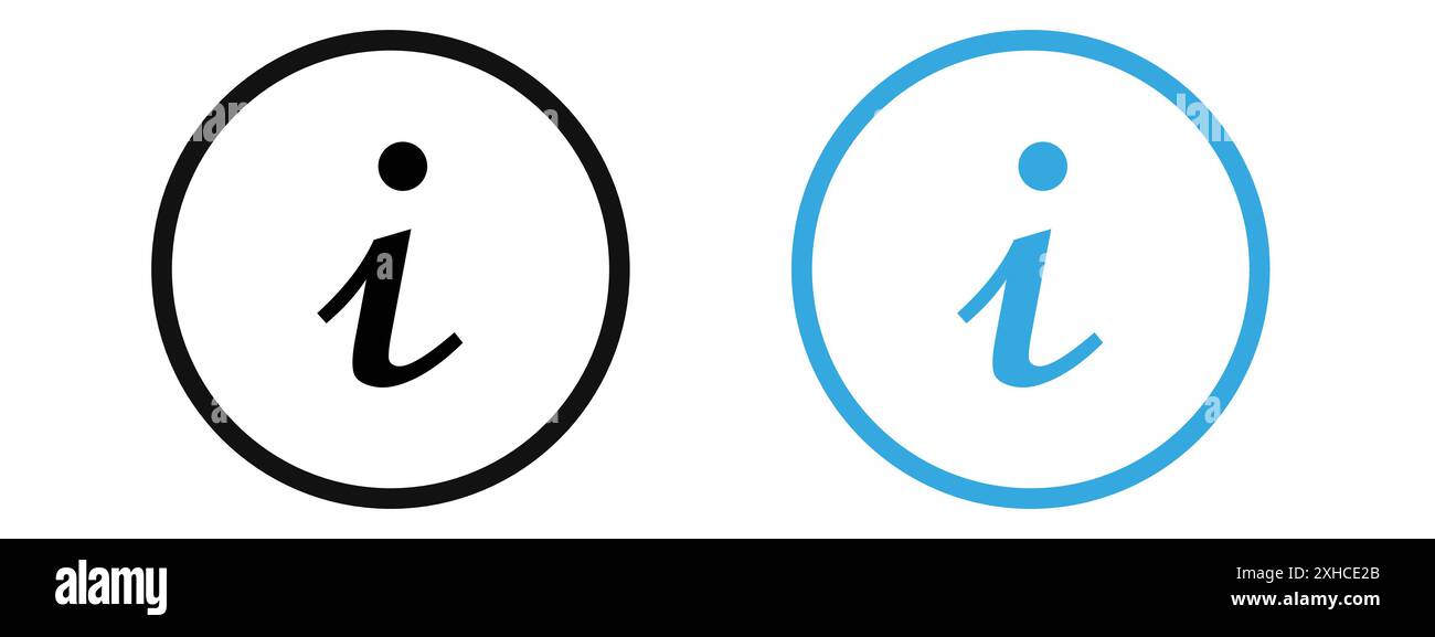Information icon Vector symbol or sign set collection in black and ...