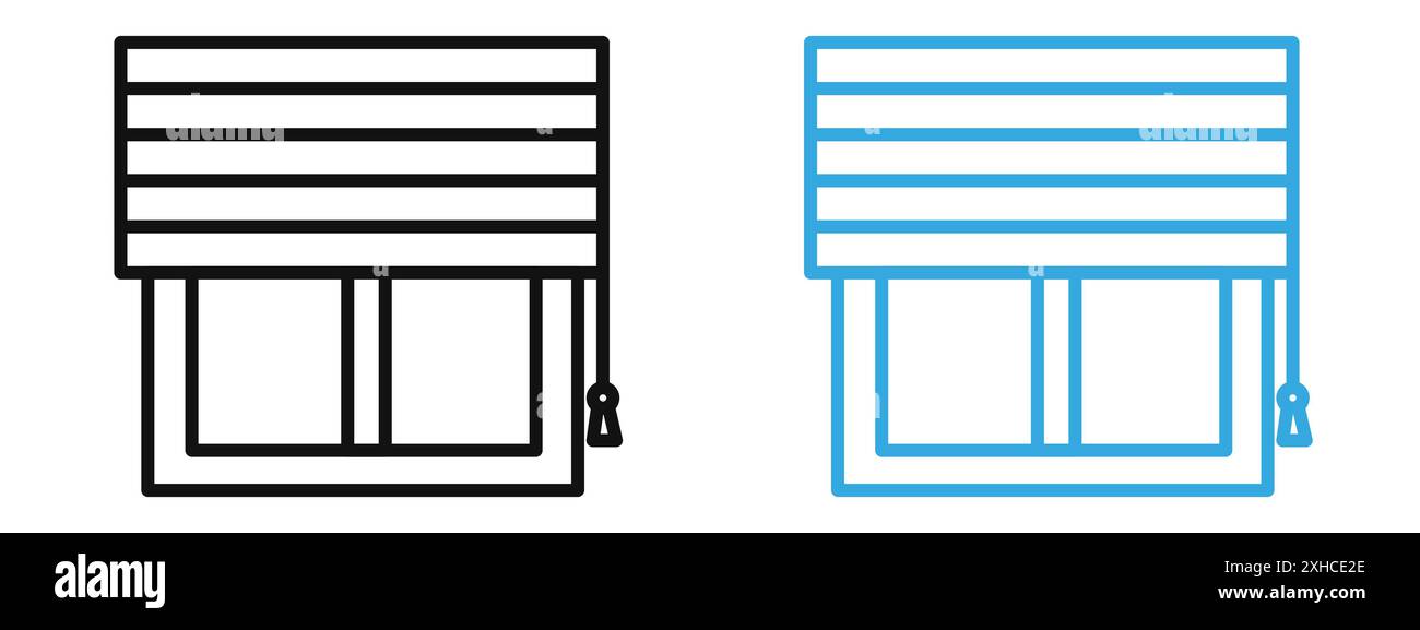 Jalousie icon Vector symbol or sign set collection in black and white ...