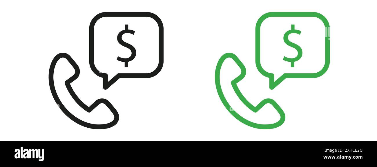 Loan call icon Vector symbol or sign set collection in black and white ...