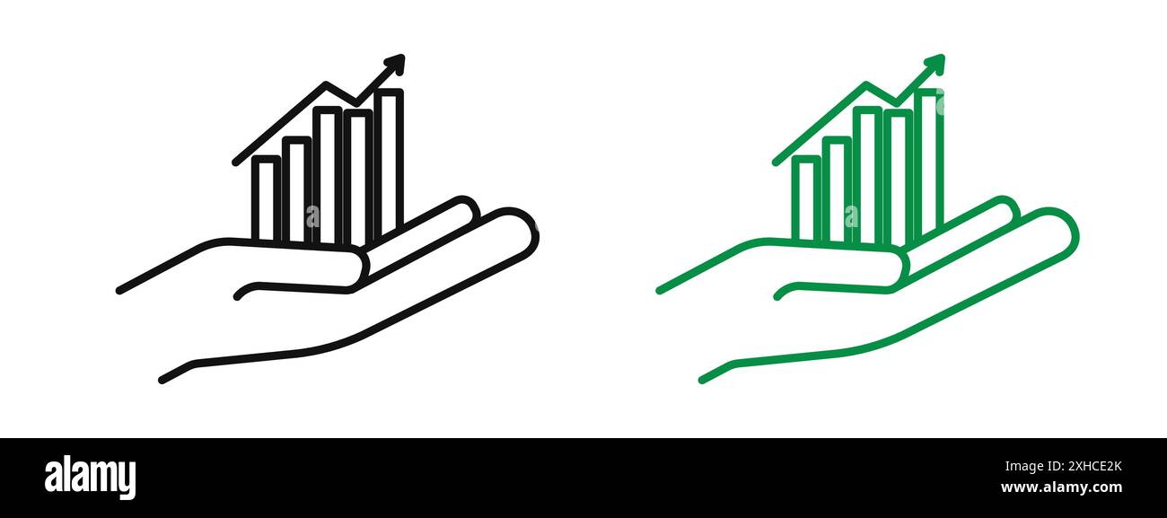 Growing profit icon Vector symbol or sign set collection in black and ...