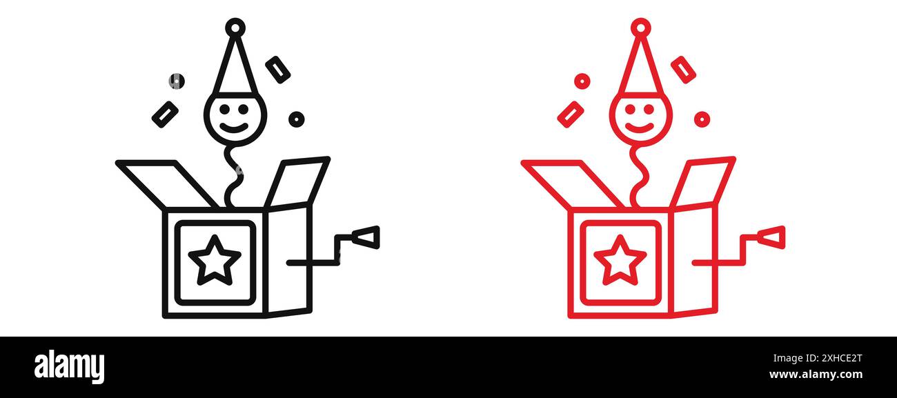 Jack in the box icon Vector symbol or sign set collection in black and ...