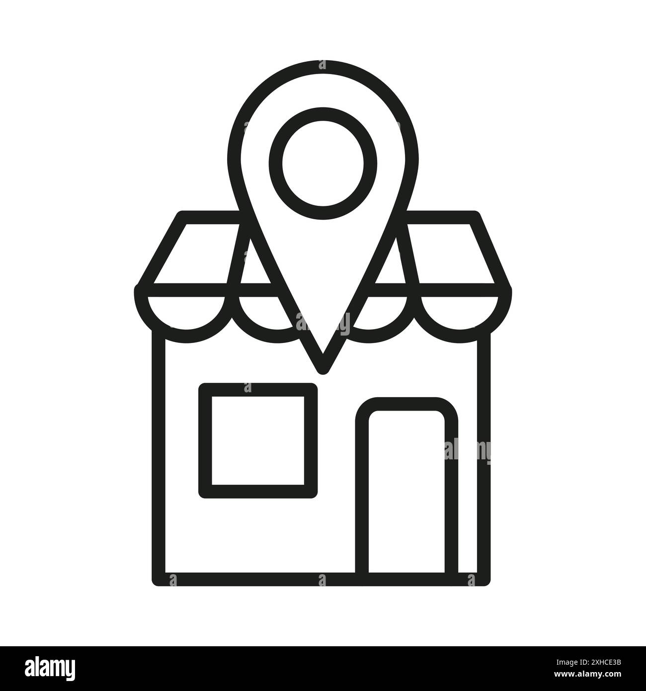 Local store icon Vector symbol or sign set collection in black and ...