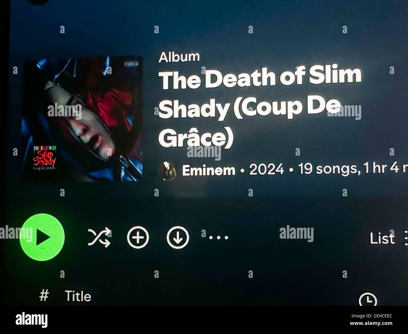 Los Angeles, California, USA. 13th July, 2024. Eminem's new rap album ...