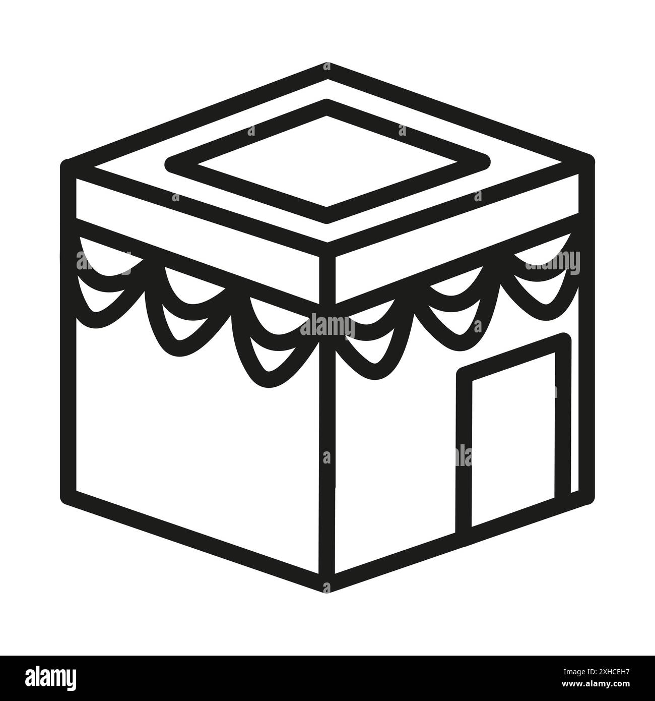 Kaaba icon Vector symbol or sign set collection in black and white ...