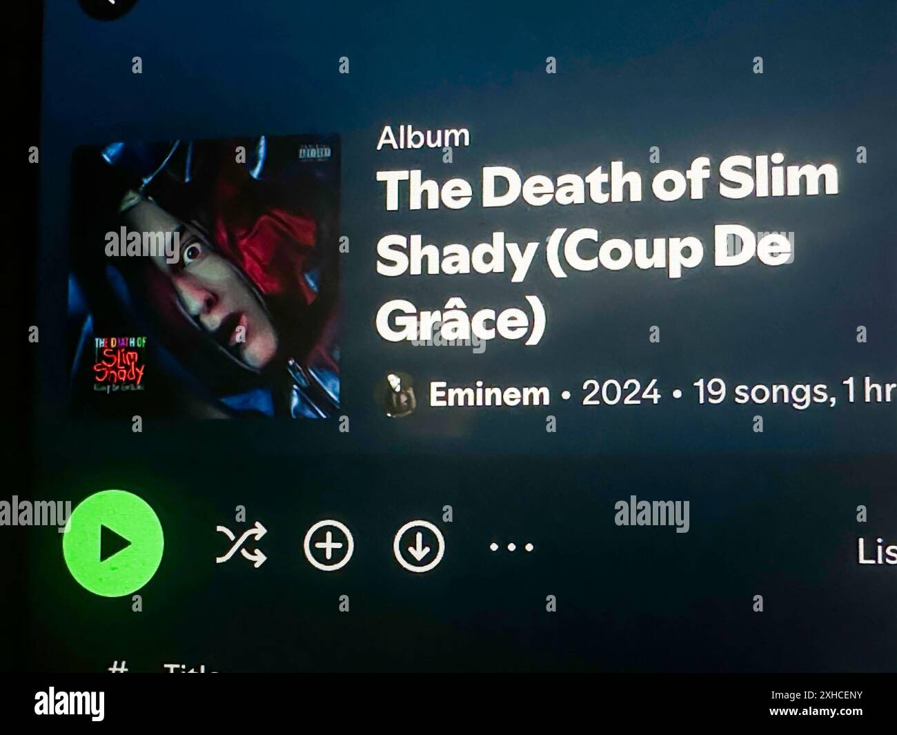 Los Angeles, California, USA. 13th July, 2024. Eminem's new rap album ...