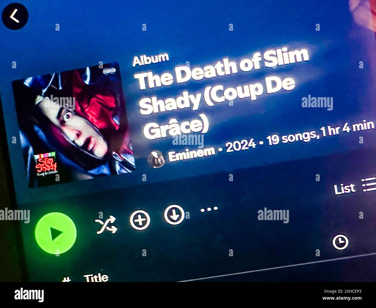 Los Angeles, California, USA. 13th July, 2024. Eminem's new rap album ...