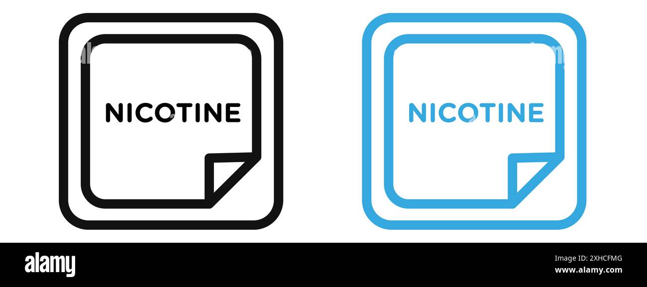 Nicotine patch icon Vector symbol or sign set collection in black and ...