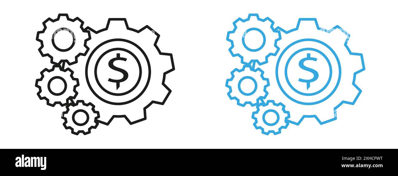 Money processes icon Vector symbol or sign set collection in black and ...