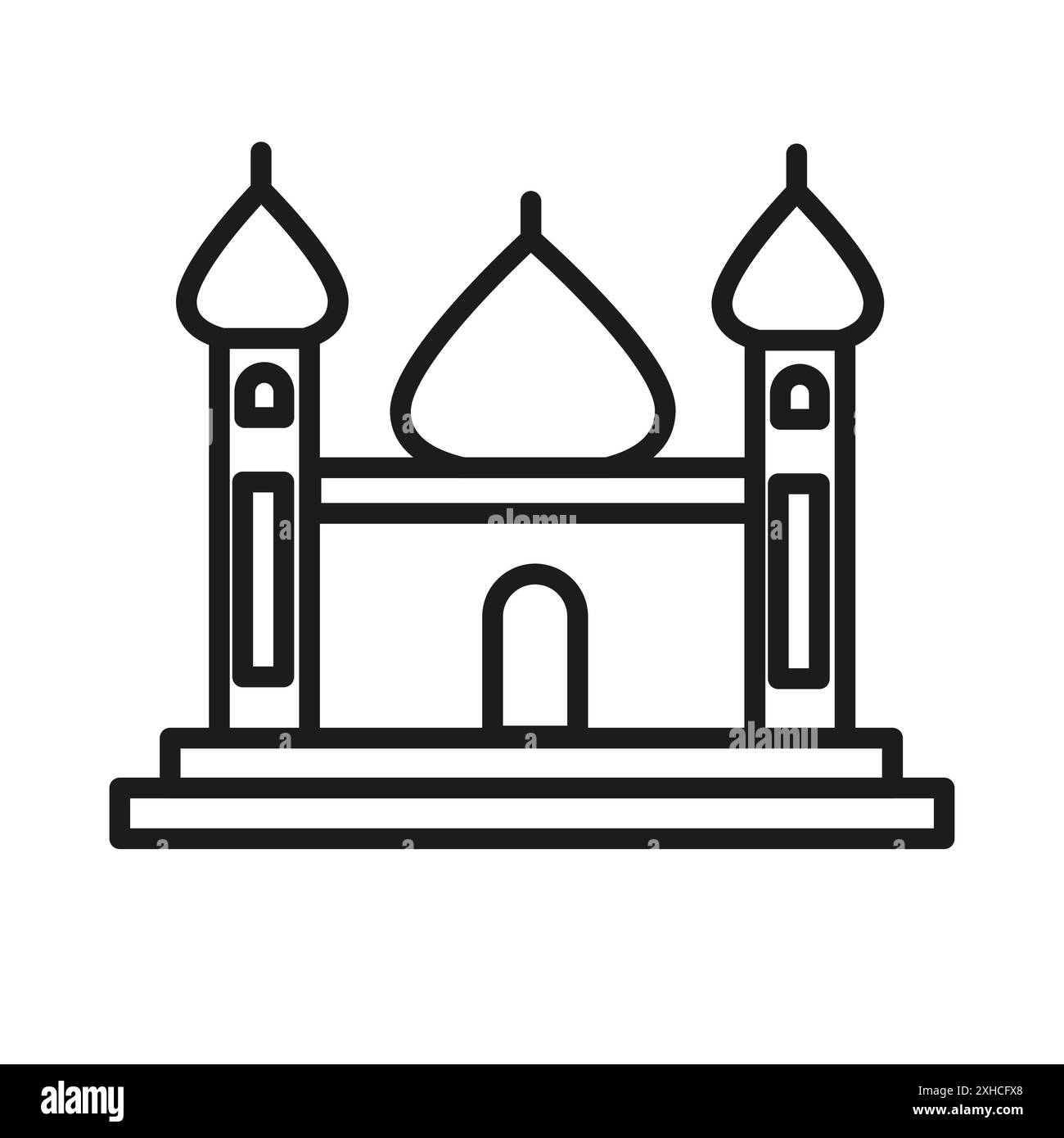 Mosque icon Vector symbol or sign set collection in black and white ...
