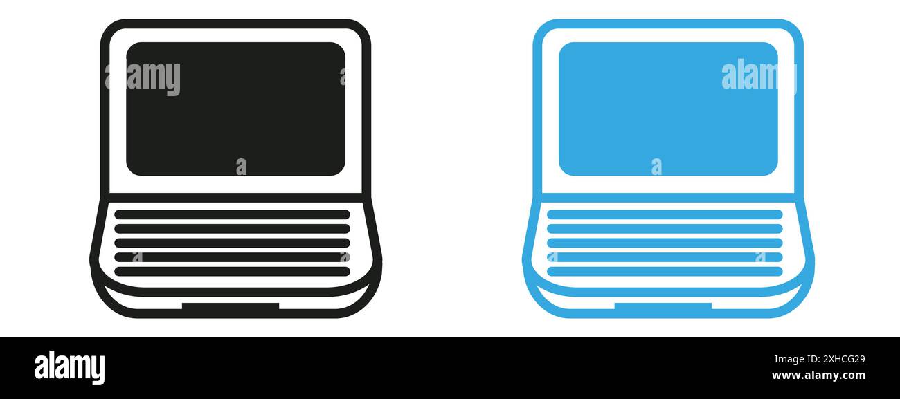 No computer sign Vector symbol or sign set collection in black and ...