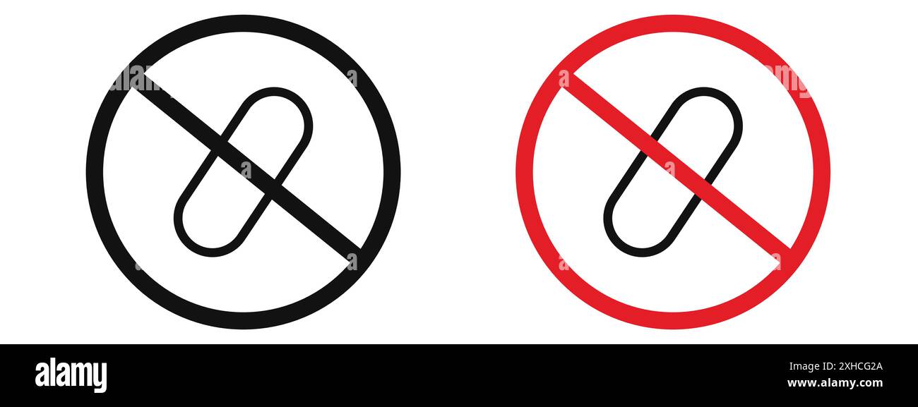 No drugs sign Vector symbol or sign set collection in black and white ...