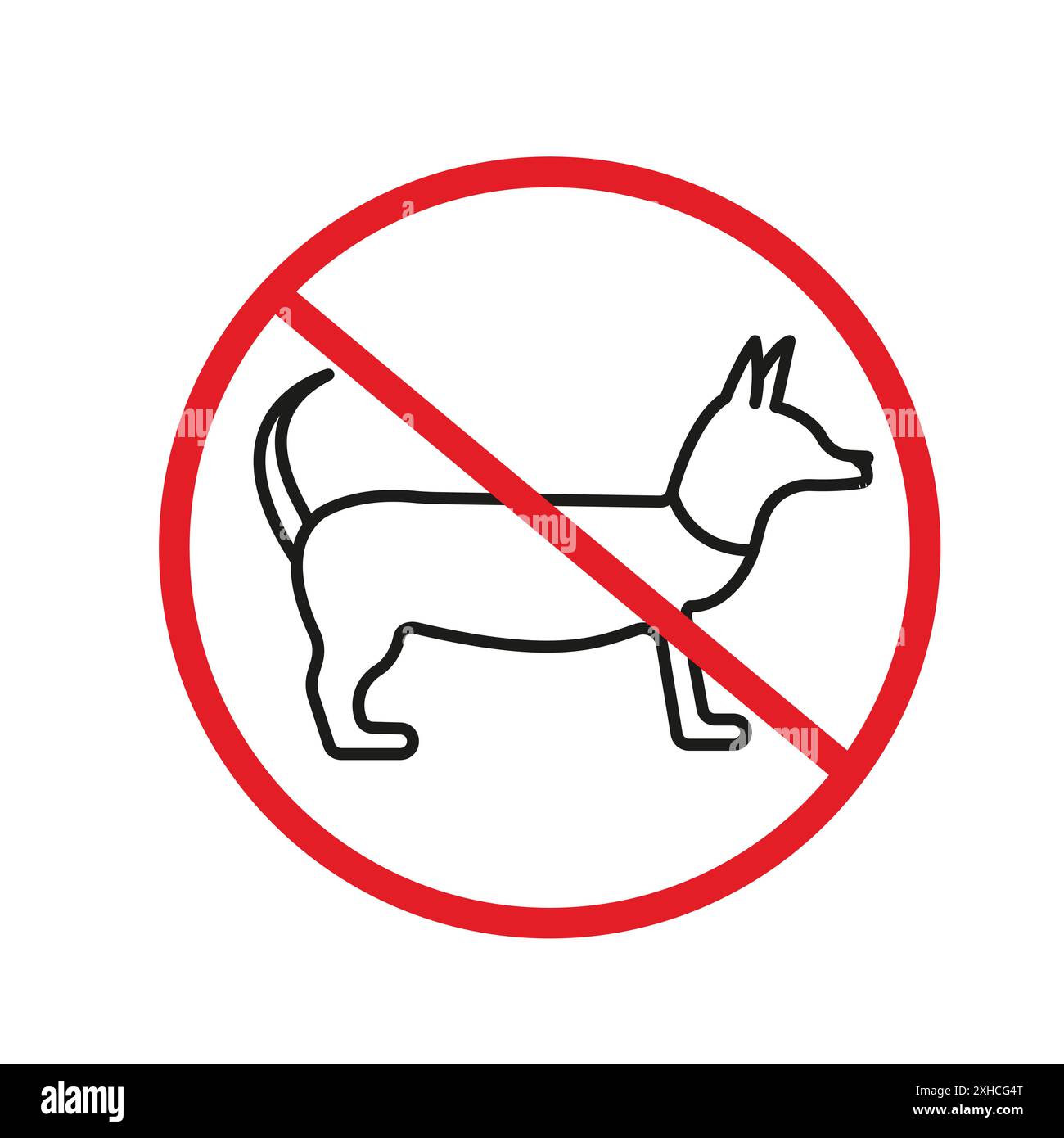 No dogs allowed sign Vector symbol or sign set collection in black and white outline Stock ...