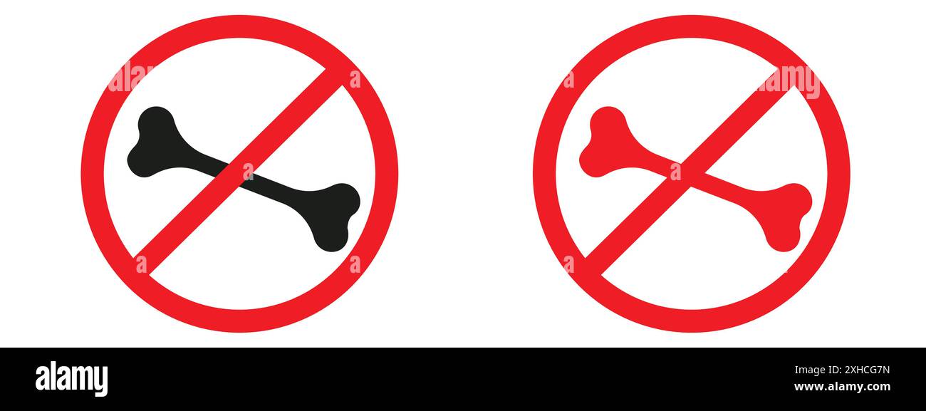 No bones sign Vector symbol or sign set collection in black and white ...