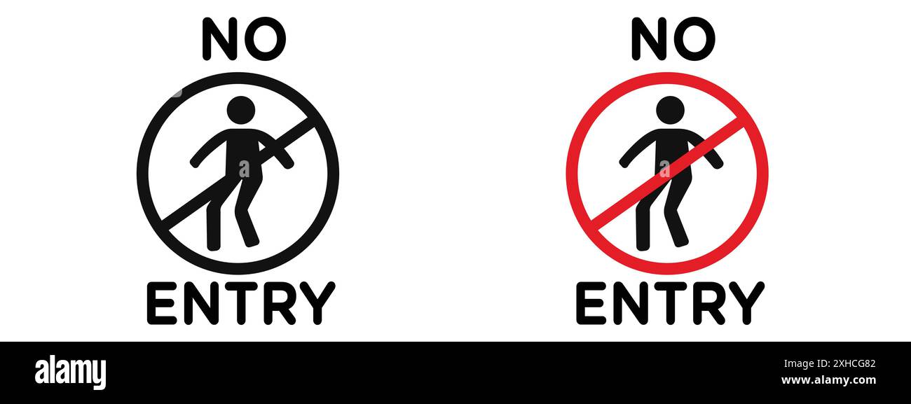No entry sign Vector symbol or sign set collection in black and white ...