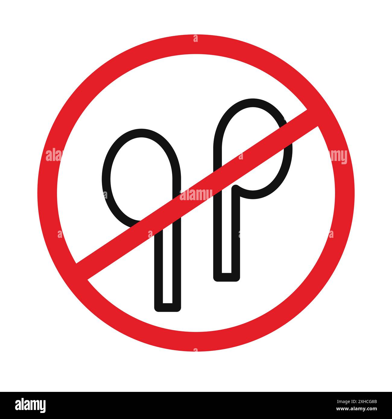 No Earbuds Sign