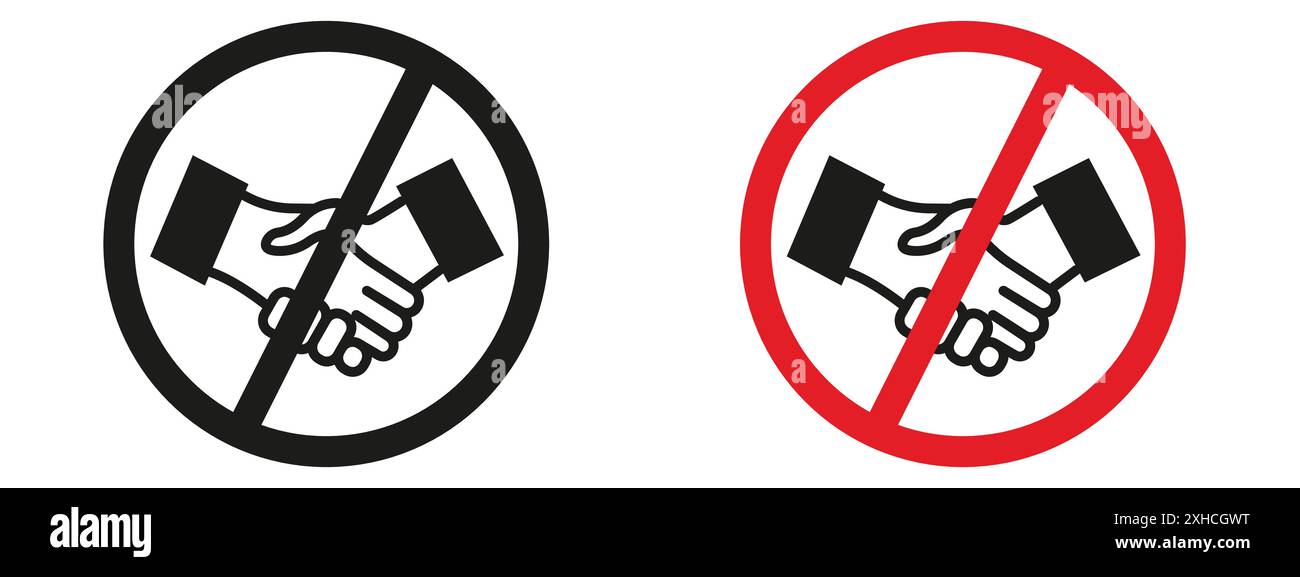 No handshake sign Vector symbol or sign set collection in black and ...