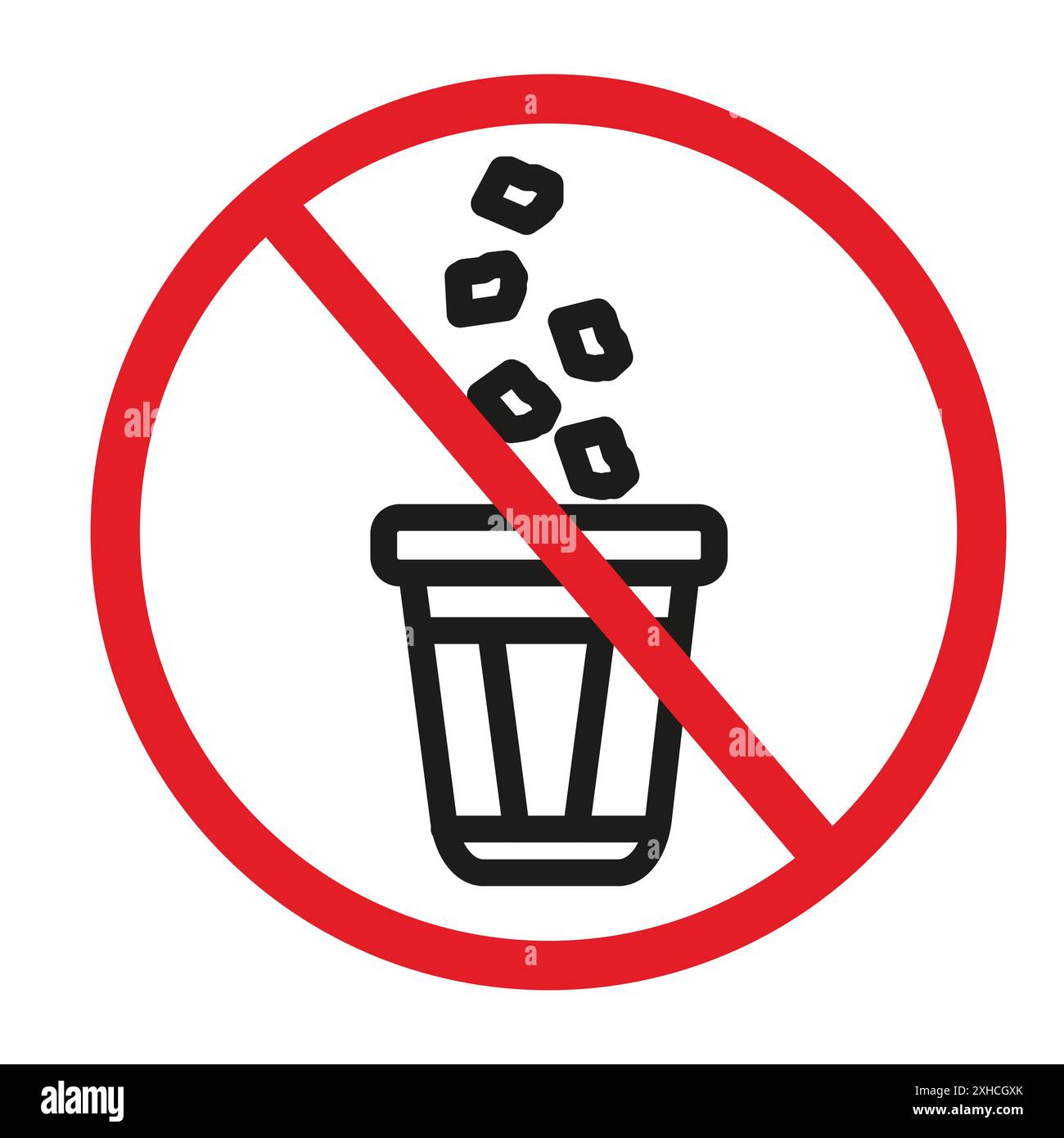 No garbage sign Vector symbol or sign set collection in black and white ...
