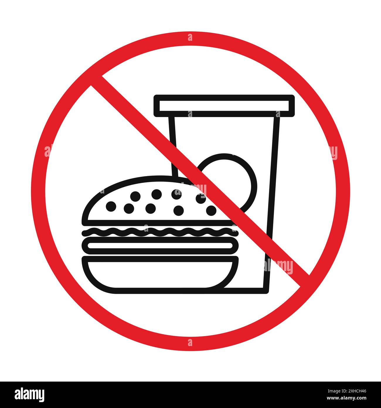 No food allowed sign Vector symbol or sign set collection in black and ...