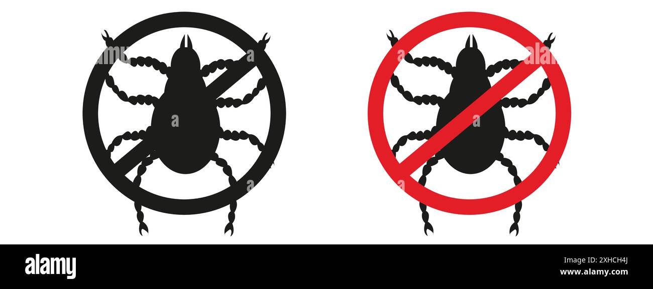 No parasitic insects sign Vector symbol or sign set collection in black ...