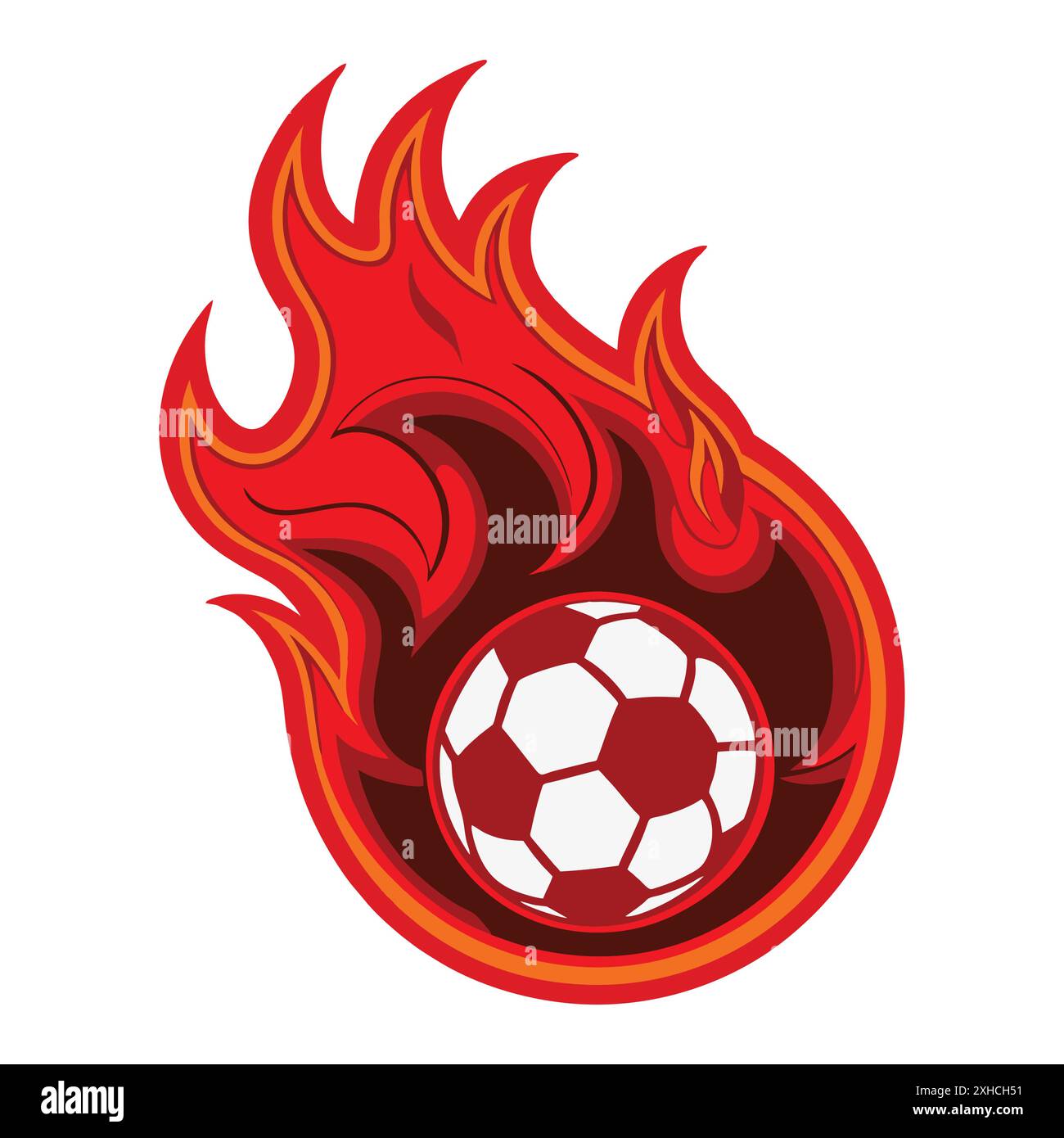 Soccer ball on fire isolated on white background Vector Stock Vector ...
