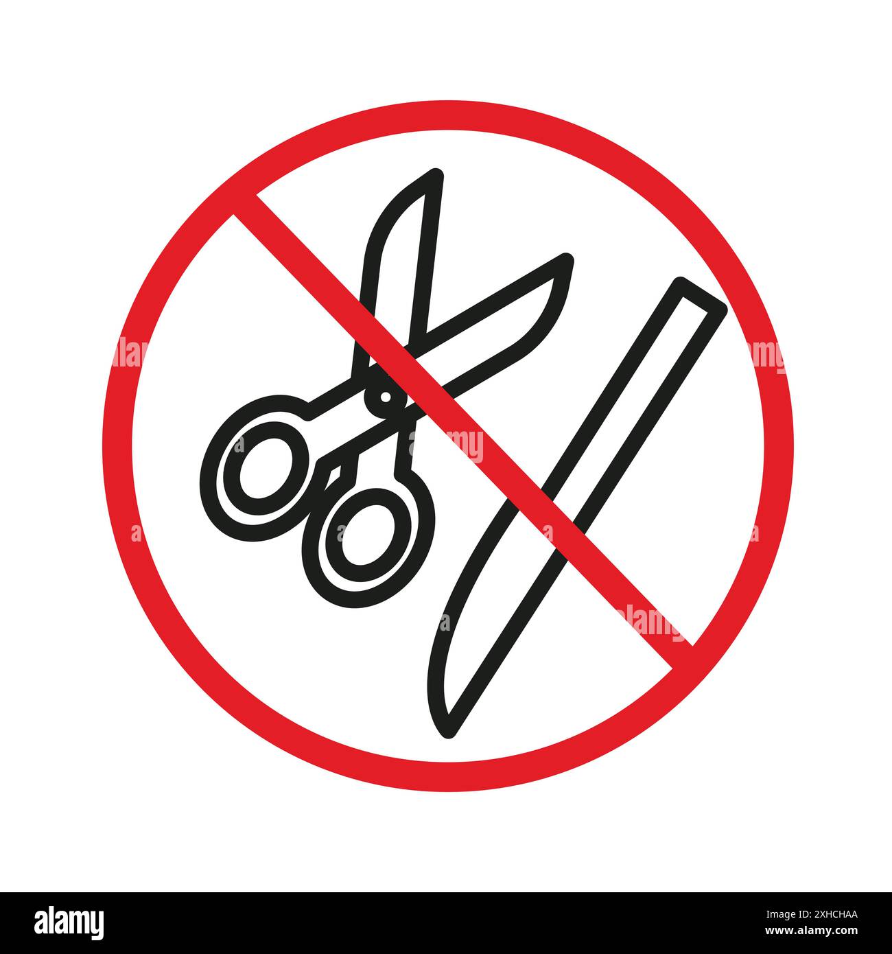 No scissors or no knives sign Vector symbol or sign set collection in ...