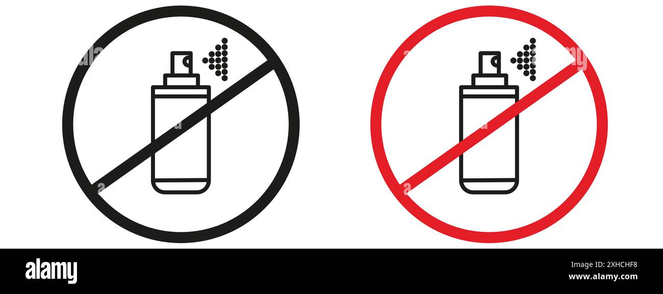 No spray can allowed sign Vector symbol or sign set collection in black ...
